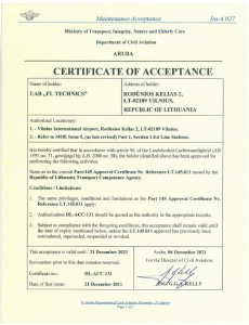 Certificates – FL Technics